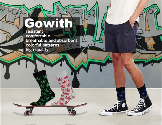 GoWith - katoen sokken - zweedse design sokken - 4 paar - grappige ...