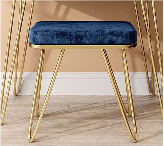 Luxury Goods By JB® Velvet Poef Zitkruk – Makeup Kruk & Kaptafel Krukje ...