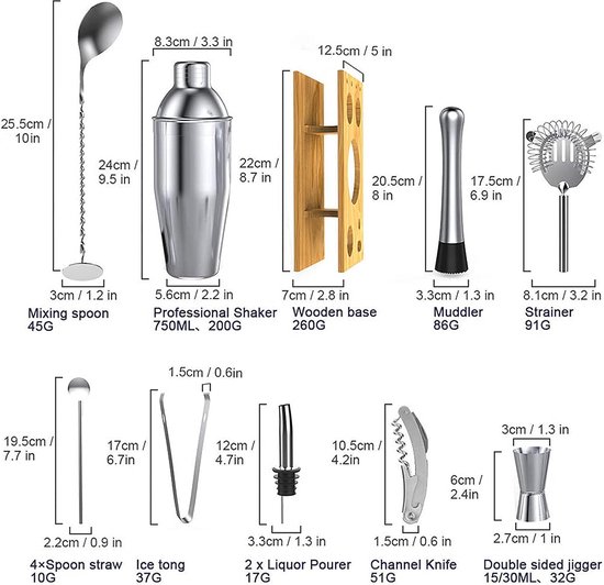 Bar Accessoires Cocktail Shaker Set | bol