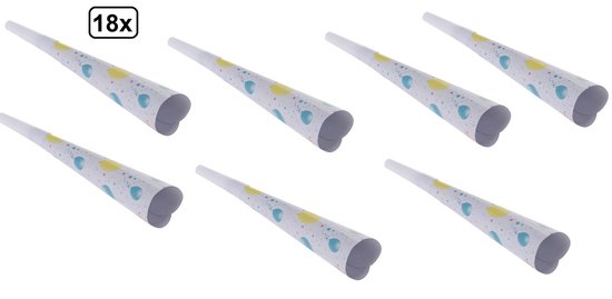 18x Party toeter ballon 20cm - toeters feest thema festival verjaardag ...