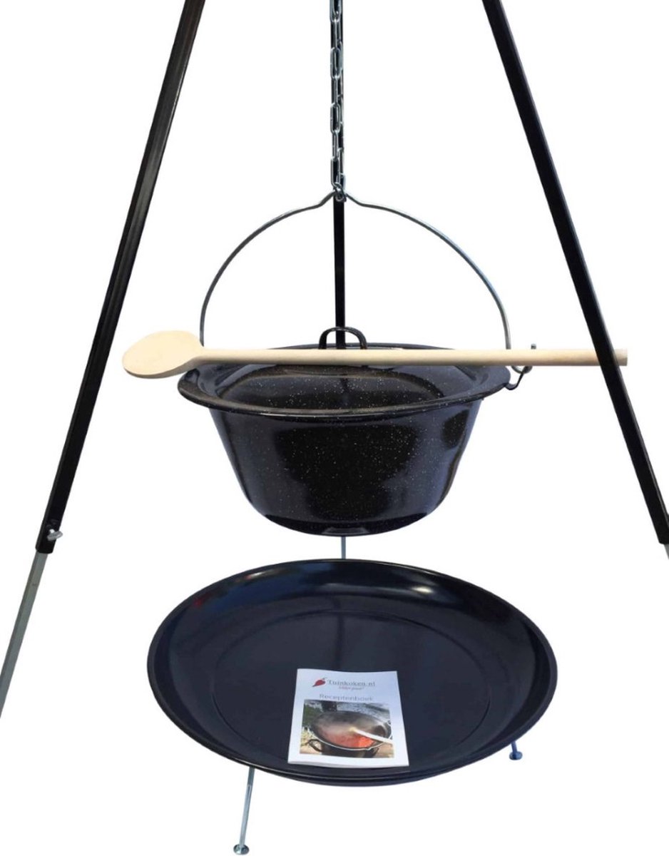 Super complete driepoot set - met 13 Liter bogrács pan/heksenketel en ...