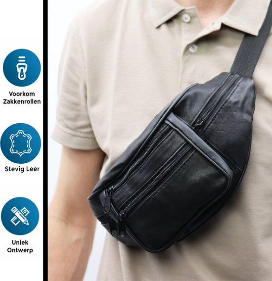 Leren Heuptas - Zwart - Groot - Leer - Heuptas Dames - Heuptas Heren ...