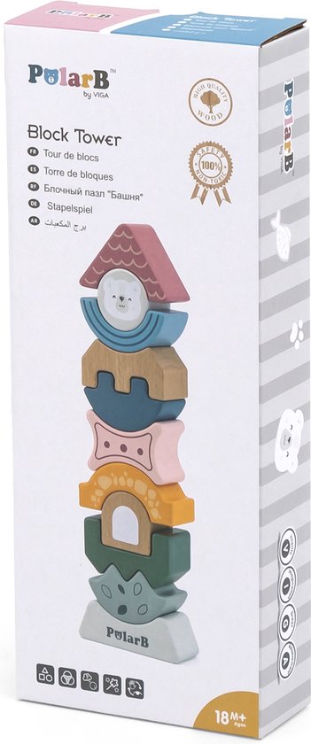 PolarB® Houten Stapel Toren | Games | bol