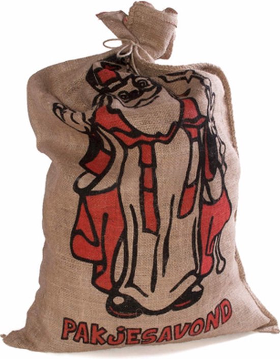 Jute zakje Sint - Sinterklaas 60 x 102 cm per 5 stuks | bol