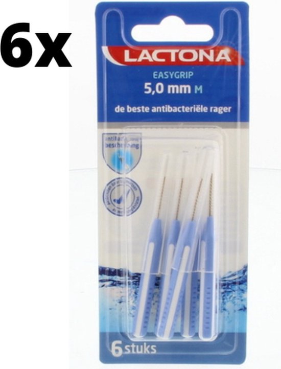 Lactona Ragers EasyGrip Recht M 5mm Lichtblauw - 6 x 6 stuks ...