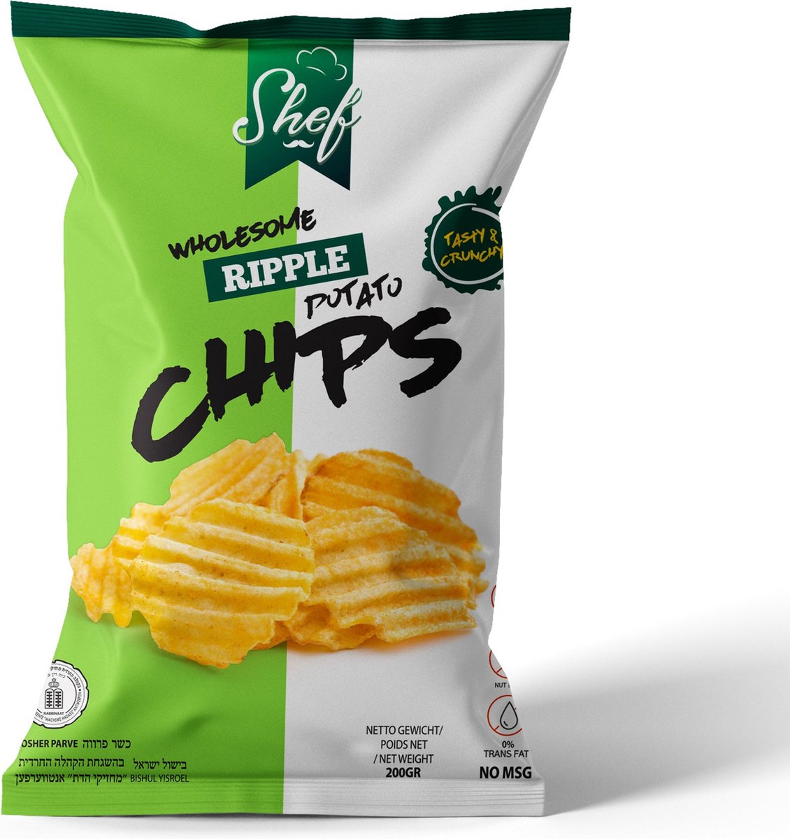 Shef - Chips Ribbel - Ripple Chips - met zeezout - 9 x 200g - per doos ...
