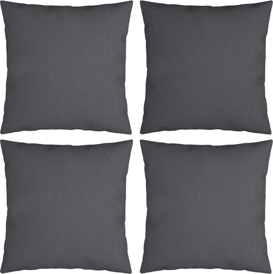 Decoways - Sierkussens 4 stuks 60x60 cm stof antraciet | bol.com