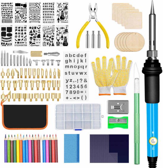 Houtbrander set 118-delig - Pyrografie - Houtbrander set - Complete set ...