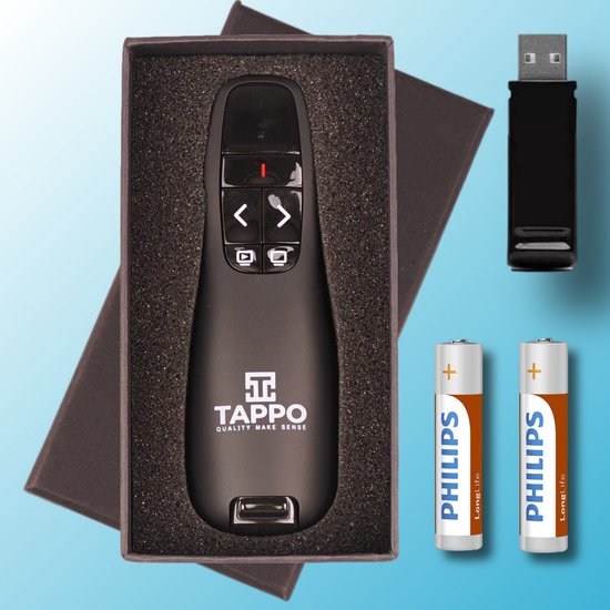 Tappo® Presenter - Draadloos - Tot 25 Meter Bereik - Met Laser Pointer ...