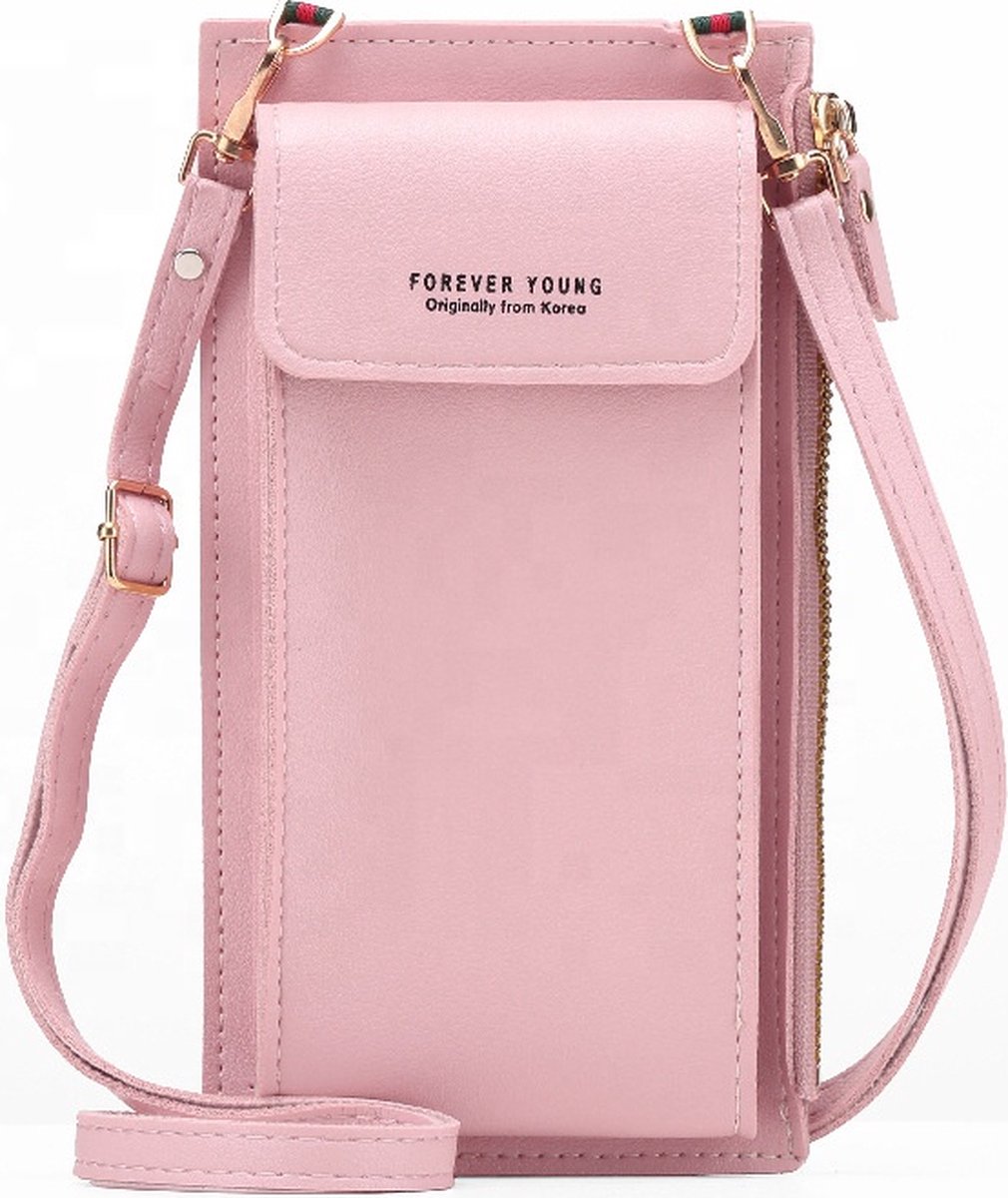 telefoon tasje met portomonee/zalm roze | bol.com