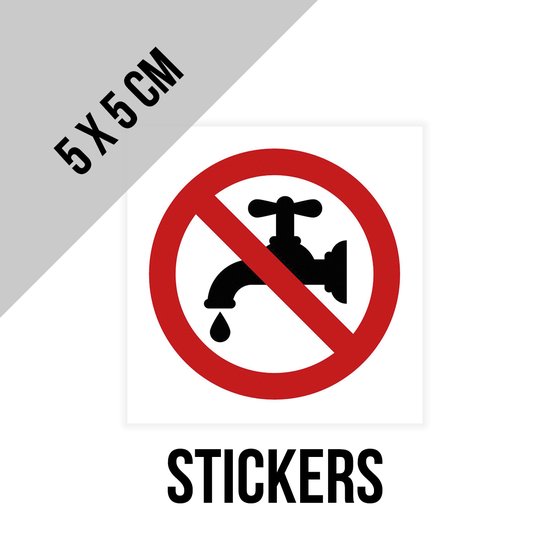 Pictogram/ sticker | Geen kraantjeswater gebruiken | 5 x 5 cm | Water ...