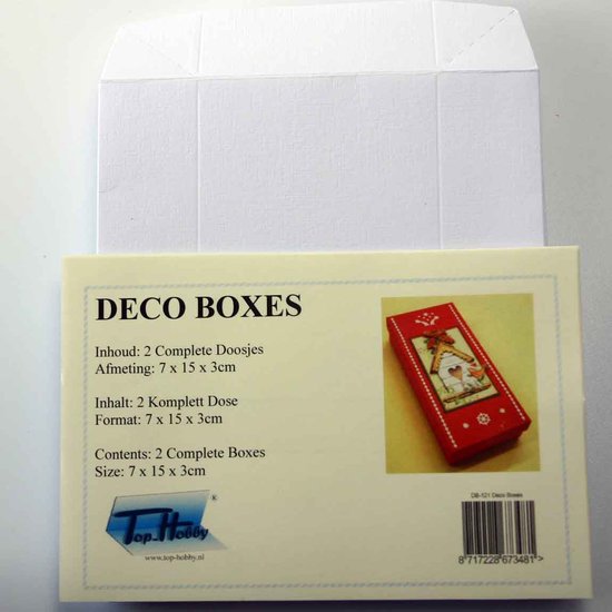20 Deco Boxes - Rechthoek - Wit - 7 x 15 en 3cm Hoog | bol
