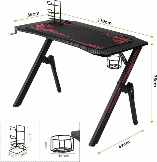 Game Bureau - Bureau voor Volwassenen - Gaming Desk - Bureautafel ...