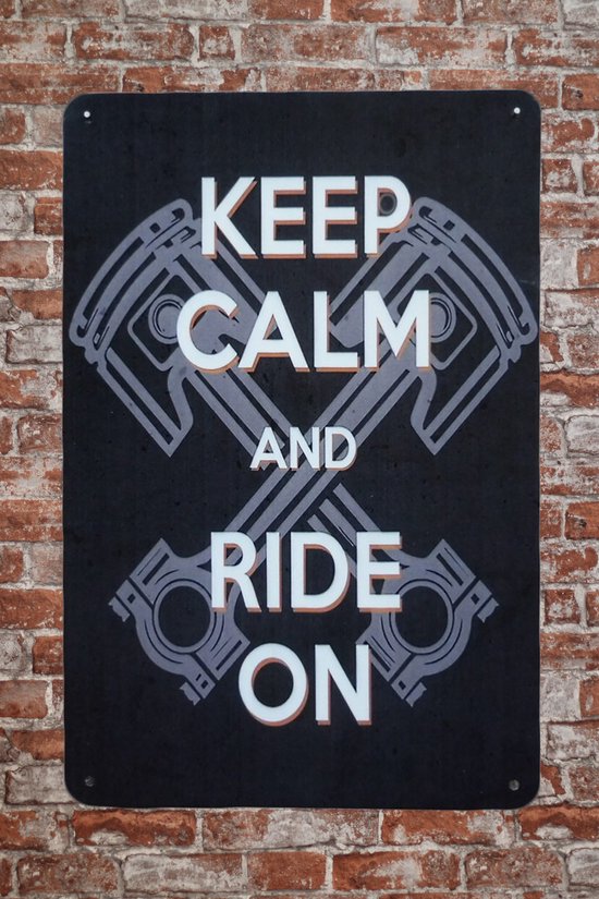 Wandbord – Keep calm ride on - Wandborden - Metalen wandbord - Mancave ...