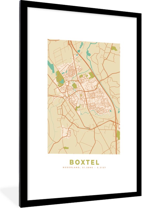 Fotolijst incl. Poster - Boxtel - Plattegrond - Kaart - Stadskaart ...