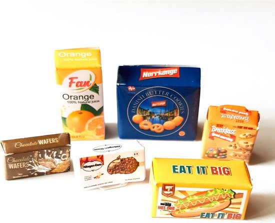 Miniatuur Keuken pakjes eten en drinken / poppenhuisinrichting 1:12 ...