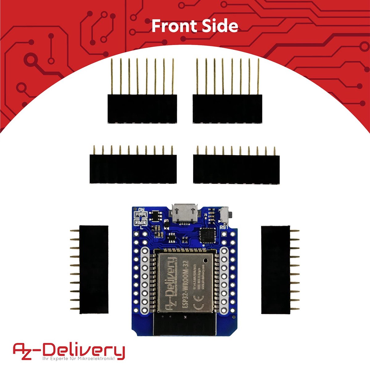 Azdelivery Esp32 D1 Mini Nodemcu Wifi Microcontrôleur Esp32 Wroom 32 Module Compatible