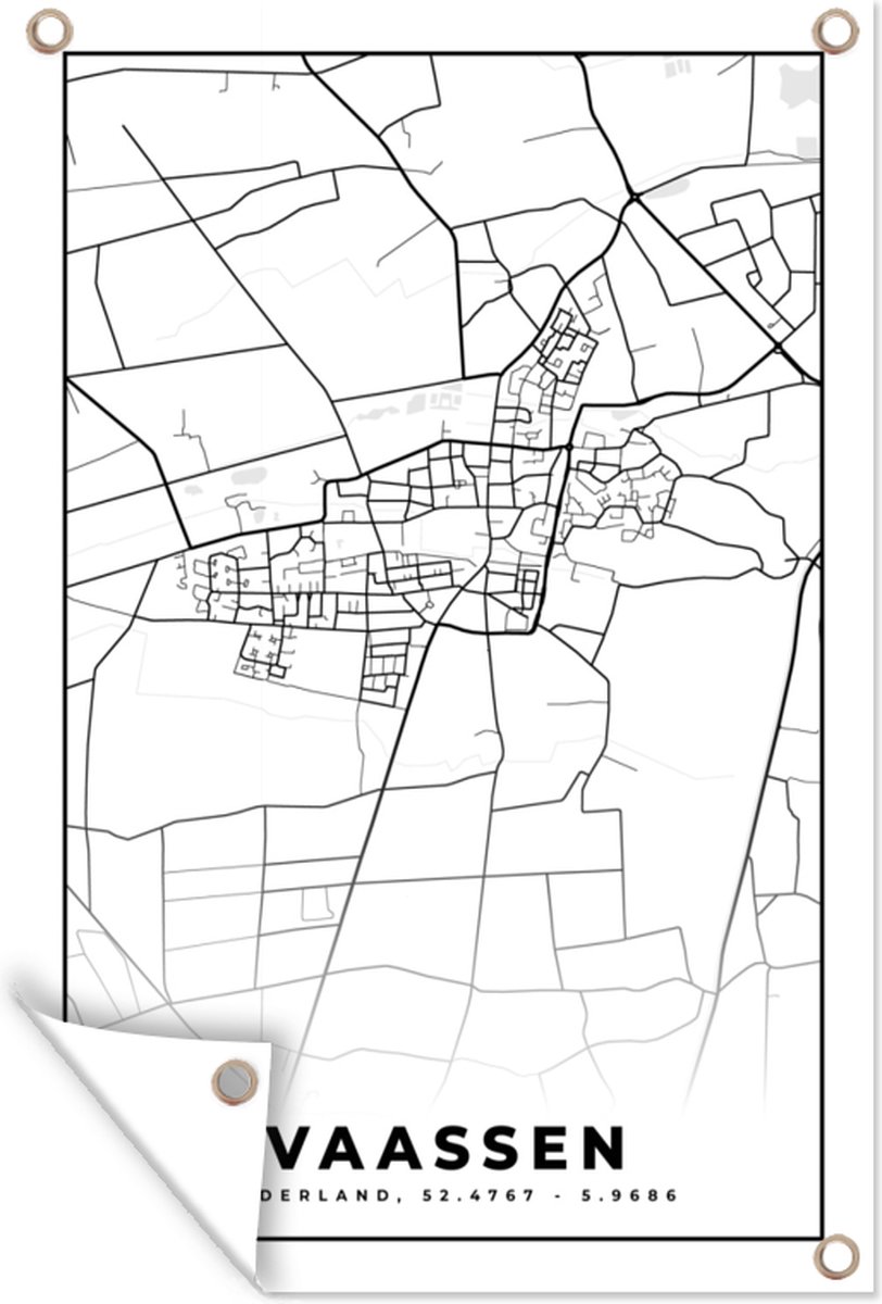 Tuindecoratie Plattegrond - Vaassen - Kaart - Stadskaart - 40x60 cm ...