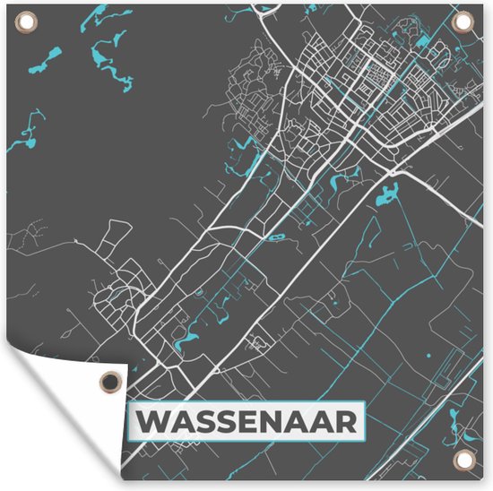 Tuindoek Kaart - Plattegrond - Stadskaart - Wassenaar - 100x100 cm | bol