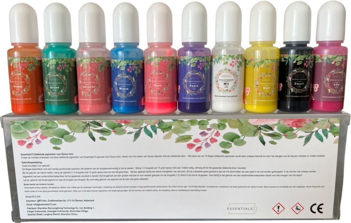 ESSENTIALS73 Dekkende Pigmenten voor Epoxy Hars - 10 x 10 ml - Sieraden ...