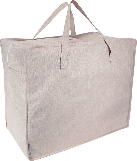 Bigso Box of Sweden Grote stoffen opbergtas met rits beige Bigso - Soft ...