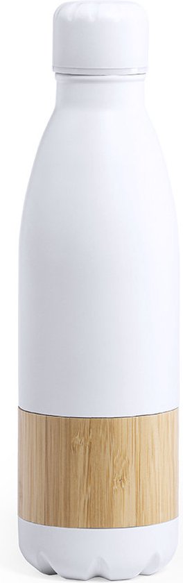 OneTrippel witte bamboe drinkfles - Waterfles - 750 ml - RVS | bol.com