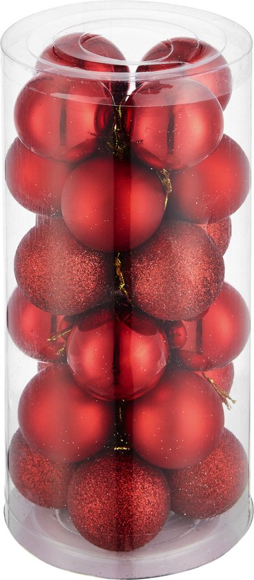 Kerstbal-set van 24 rode kerstballen | bol.com