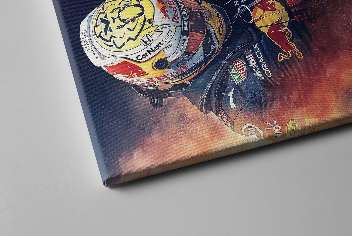 Luxe Max Verstappen On Fire Red Bull Canvas Schilderij - Inclusief Ophangsysteem -... | bol.com