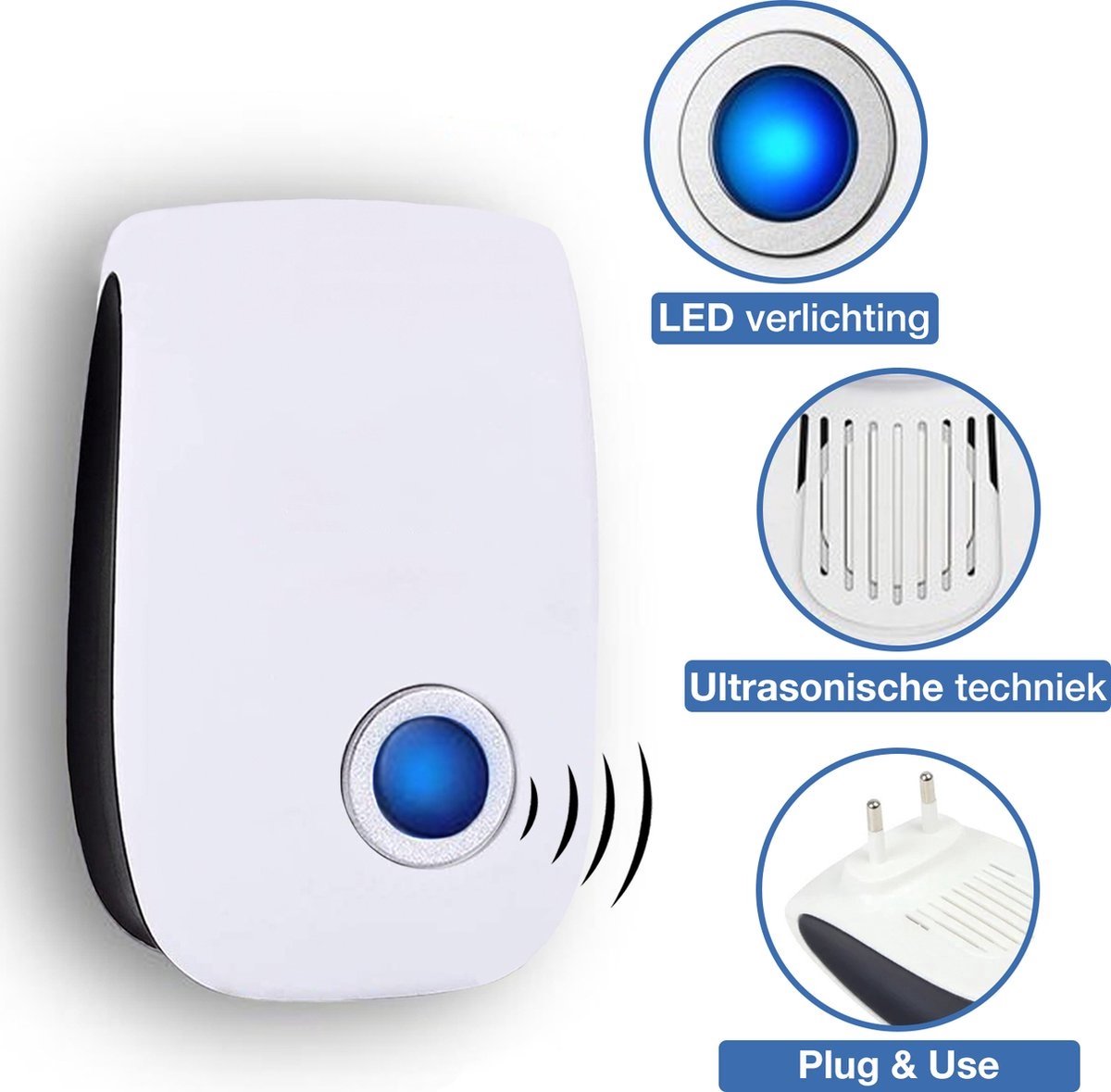 4 pack Ultrasone muizenverjager Green Living Shop - Ongedierte muizen ...