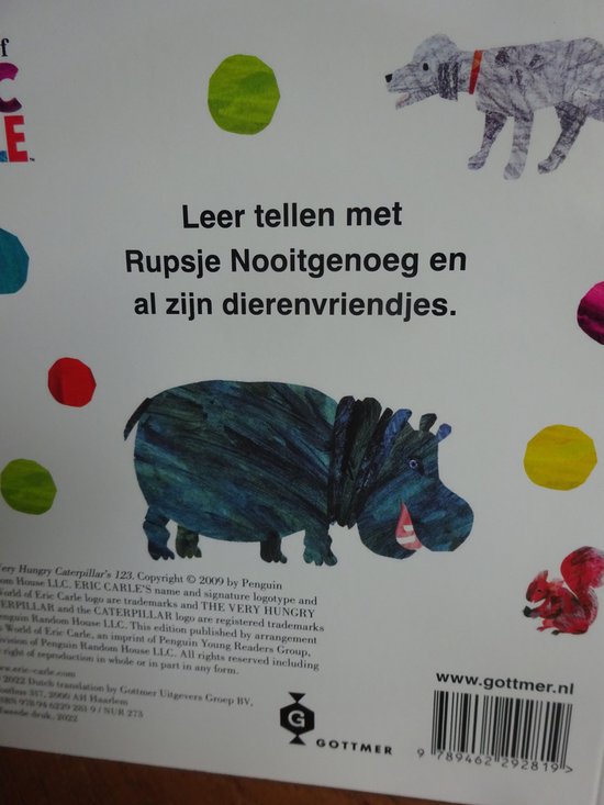 Eric Carle Rupsje Nooitgenoeg 1, 2, 3.. | 9789462292819 | Boeken | bol.com