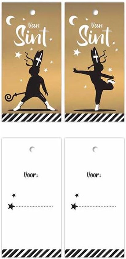 cadeaulabels Van Sint label 8 x 4 cm 5 stuks | bol