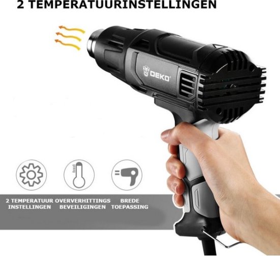 Deko Heteluchtpistool - 240V - Heatgun - Warmtepistool - Verstelbare Temperatuur | bol.com