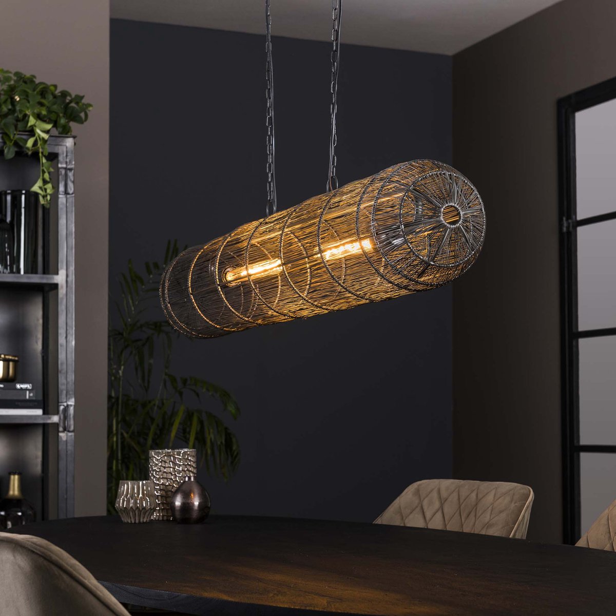 Crea - Hanglamp 2L cilinder metaal - Industrieel hanglampen ...