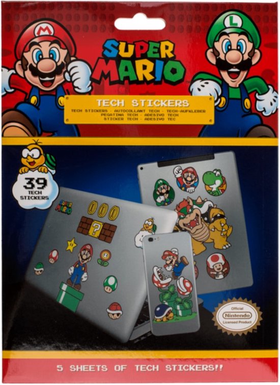 Super Mario - Tech Stickers - Set 39 Stickers | bol