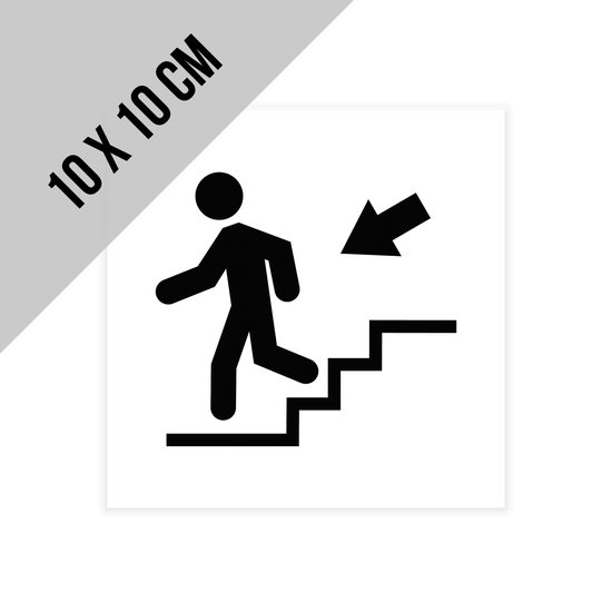 Pictogram/ bordje | Traphal - Trap naar beneden met pijl | 10 x 10 cm ...