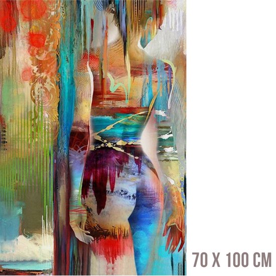 Allernieuwste Canvas Schilderij Abstracte Sexy Vrouw - Modern Grafitti - Poster -... | bol.com