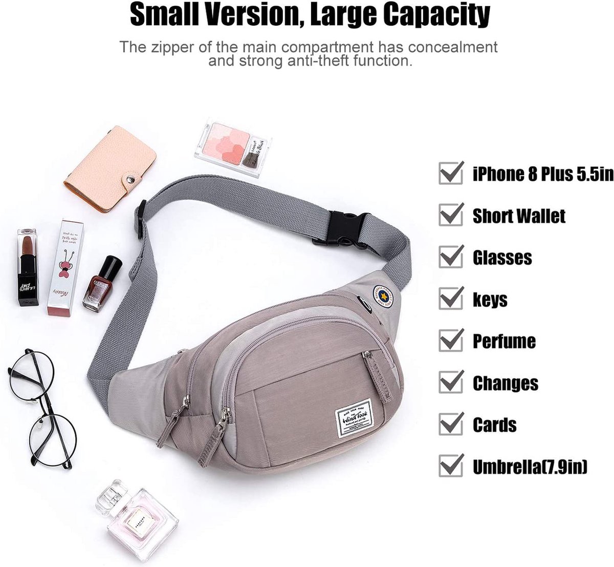 Heuptas wandelen - luxe dames heren wandelen tas - reisheuptas ...