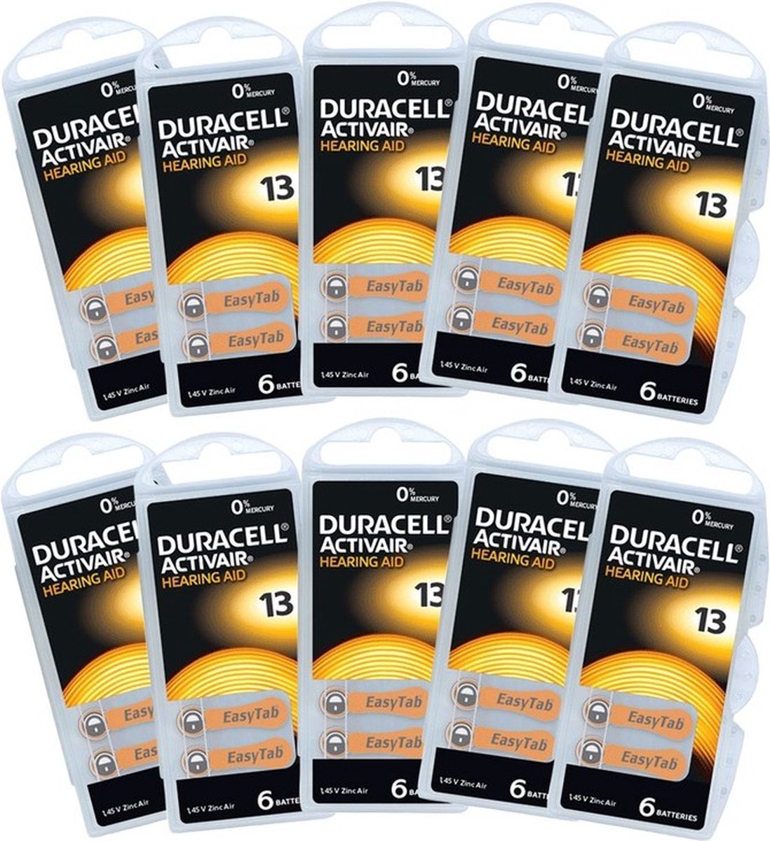 Hoortoestel batterijen Duracell Activair 13, 60 stuks | bol.com