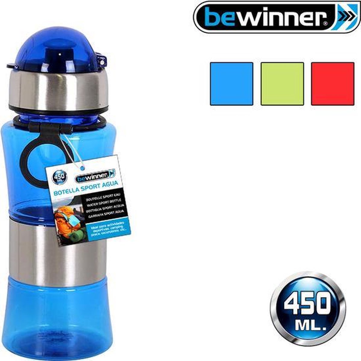 Kreeft | Sportfles | Drink fles | 450 ml | Plastic / metaal | Groen ...