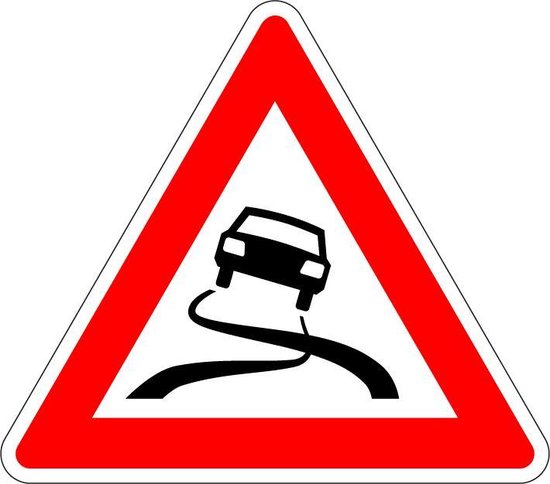 Slipgevaar bord - kunststof - J20 100 mm | bol