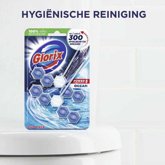 Glorix Power 5 WC Blokjes - Ocean - 14 stuks - Voordeelverpakking | bol