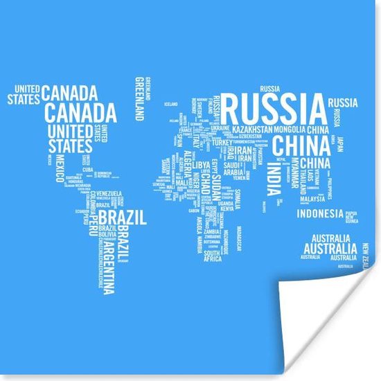 Poster Moderne wereldkaart - 100x100 cm XXL | bol.com