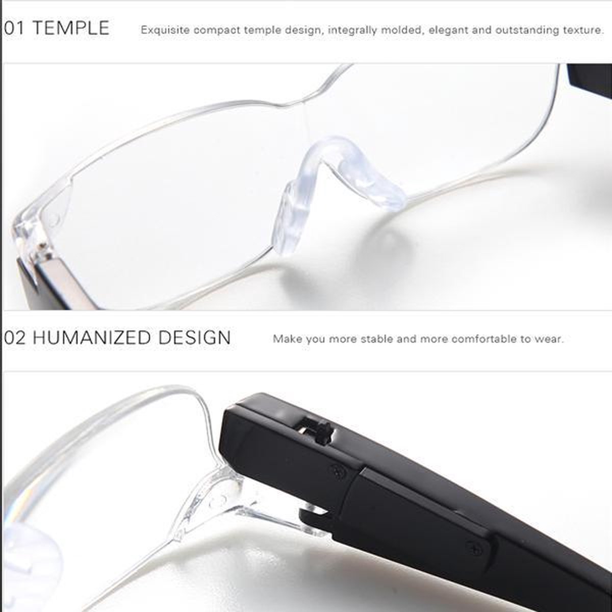vergrootglas bril met LED verlichting - vergrootglas bril – Loepbril ...