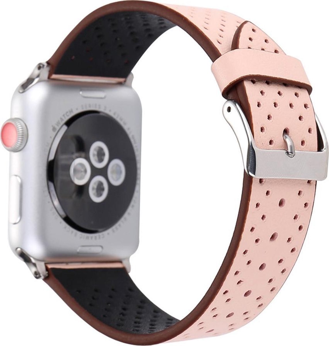 Smartwatchbandje By Qubix Dot Pattern Leren bandje - Roze - Geschikt ...