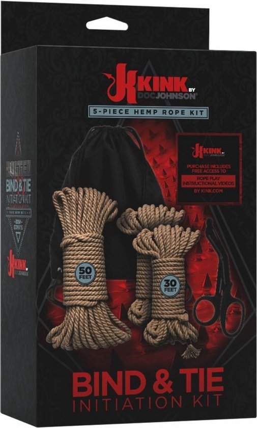 Doc Johnson - Kink - Bind & Tie Initiation Kit - 5 Piece Hemp Rope | bol.com