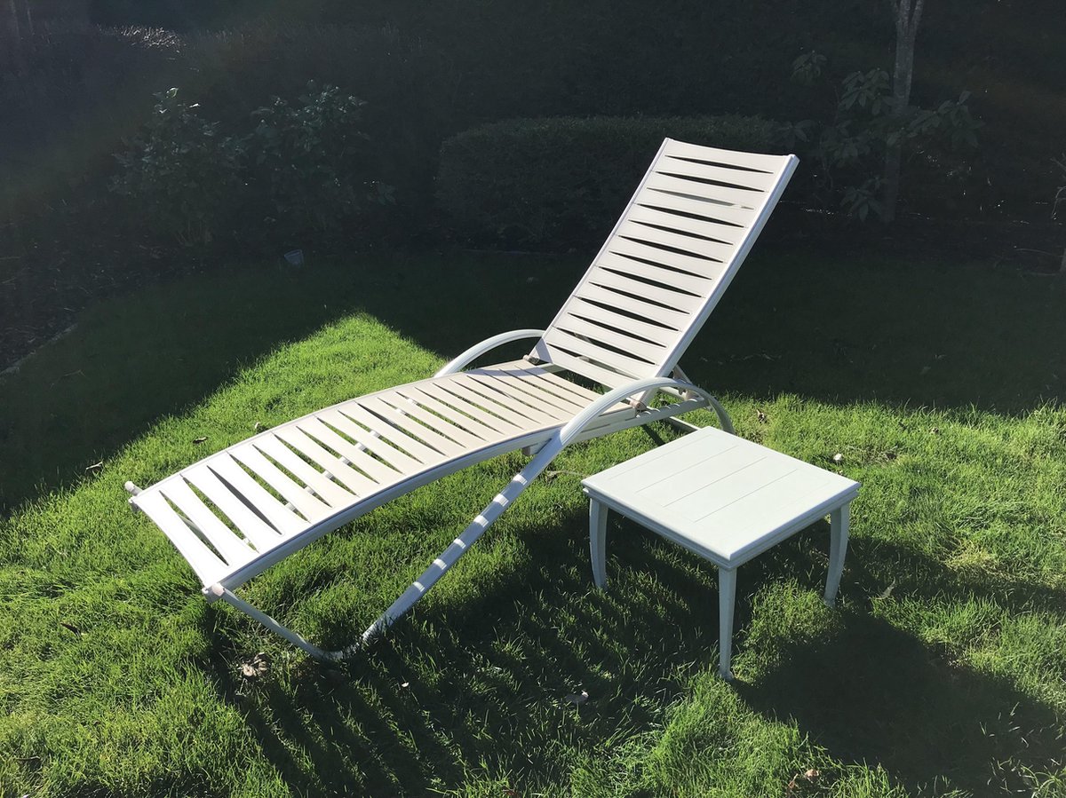 Ligzetel met leuning - Collectie Prima Lounger - cream -België | bol.com