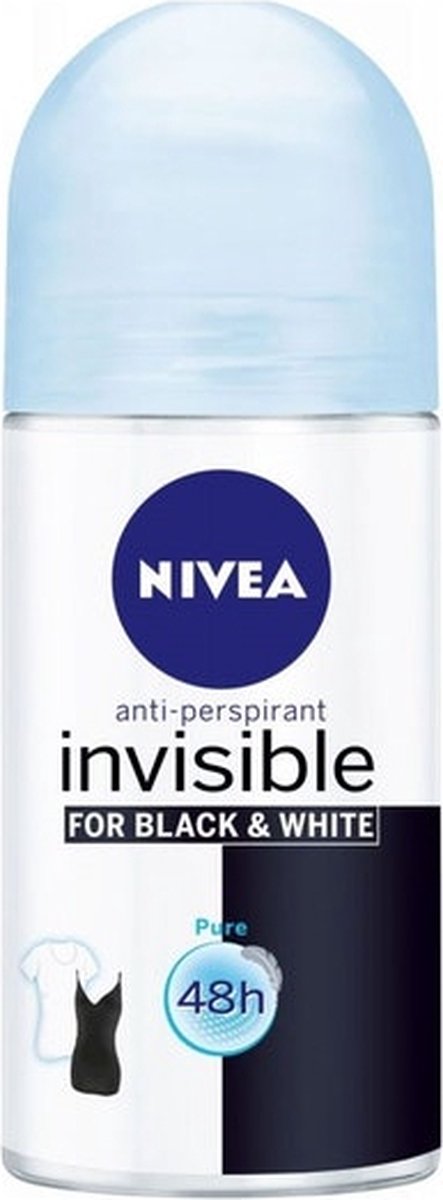 Nivea Deo Roll-on - Invisible Black & White Pure 50ml | bol.com