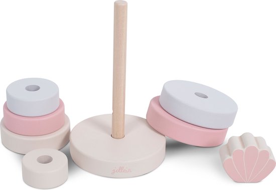 Jollein Houten Stapeltoren - Shell - Pink | bol.com
