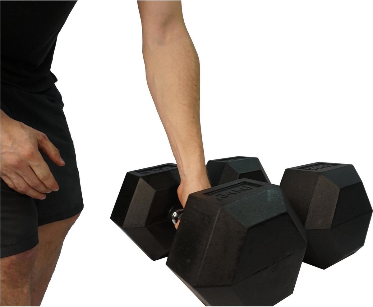 Torque USA Rubber Hexagon Dumbbell - per stuk 35 kg | bol.com