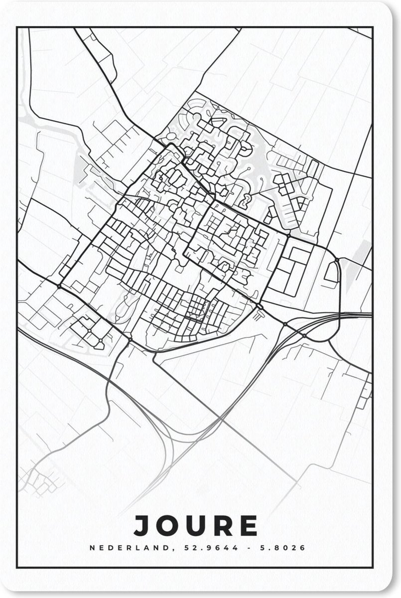 Kaart - Joure - Zwart - Wit | bol.com
